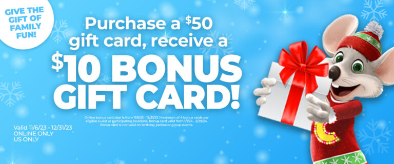 Gift Cards | Gift Certificates | Chuck E. Cheese