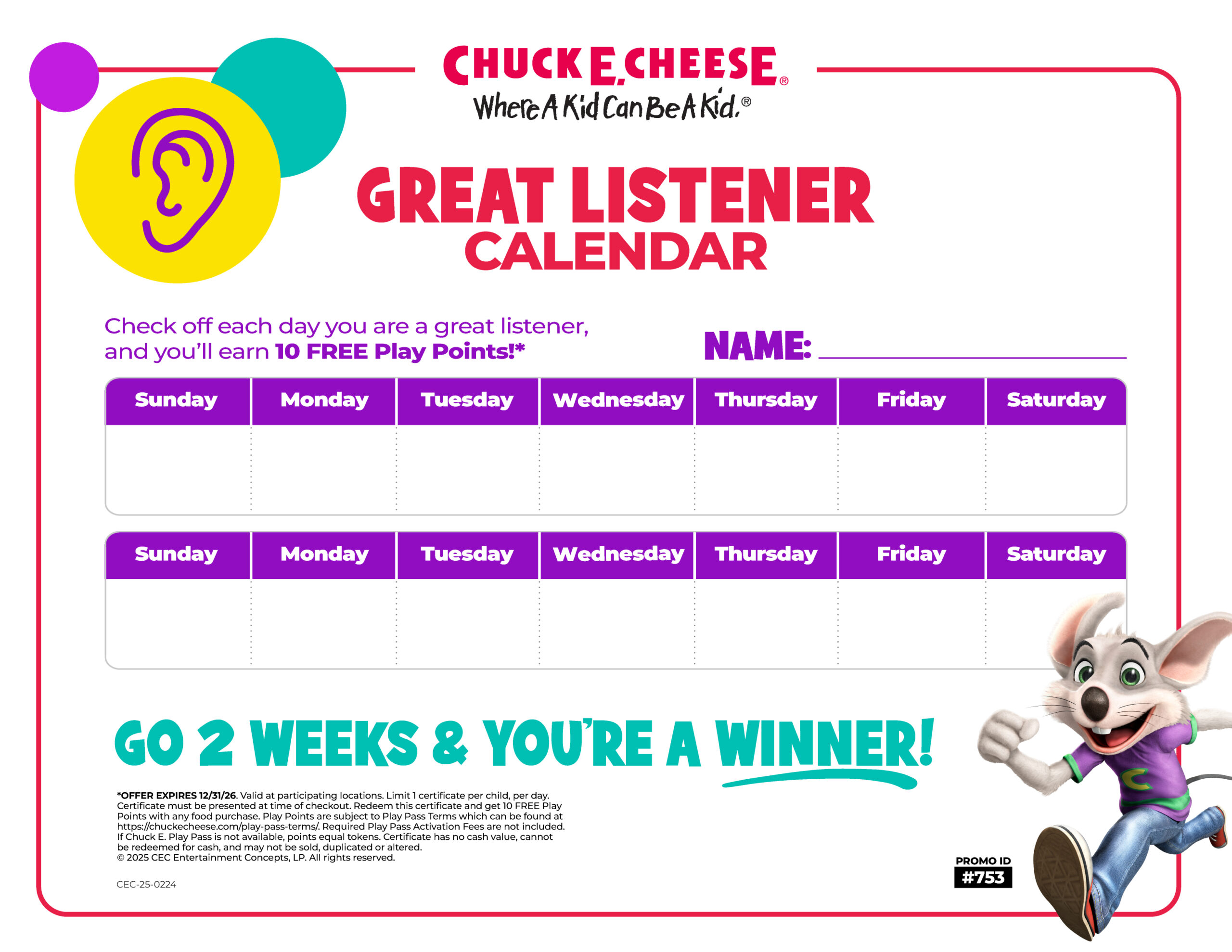 Parents Resource Center | Chuck E. Cheese