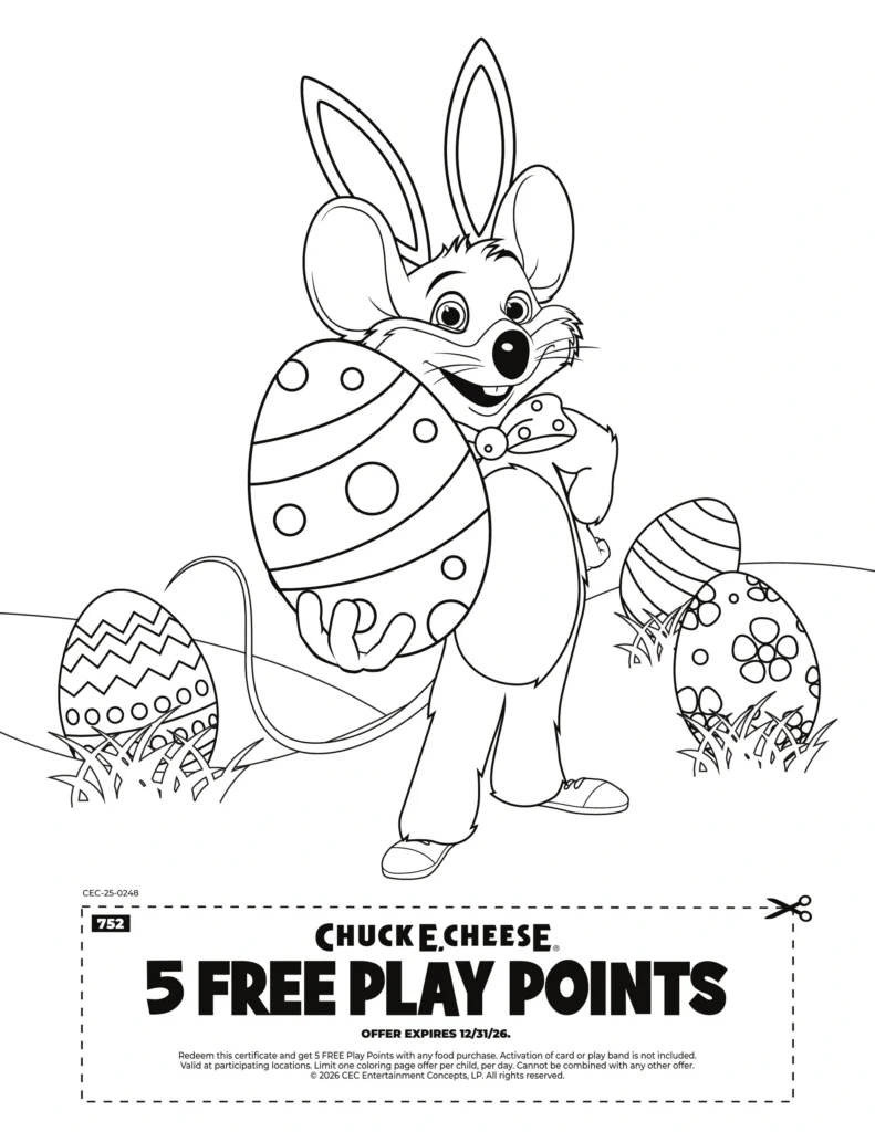 Free Easter Activity Sheet For Kids | Chuck E. Cheese